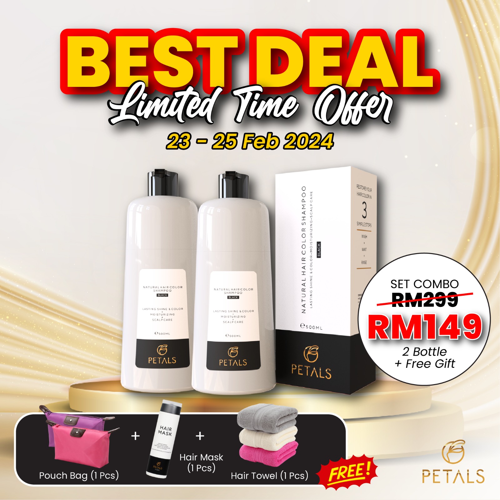 (BEST DEAL) Set Combo – Black 2 botol – Petals Malaysia