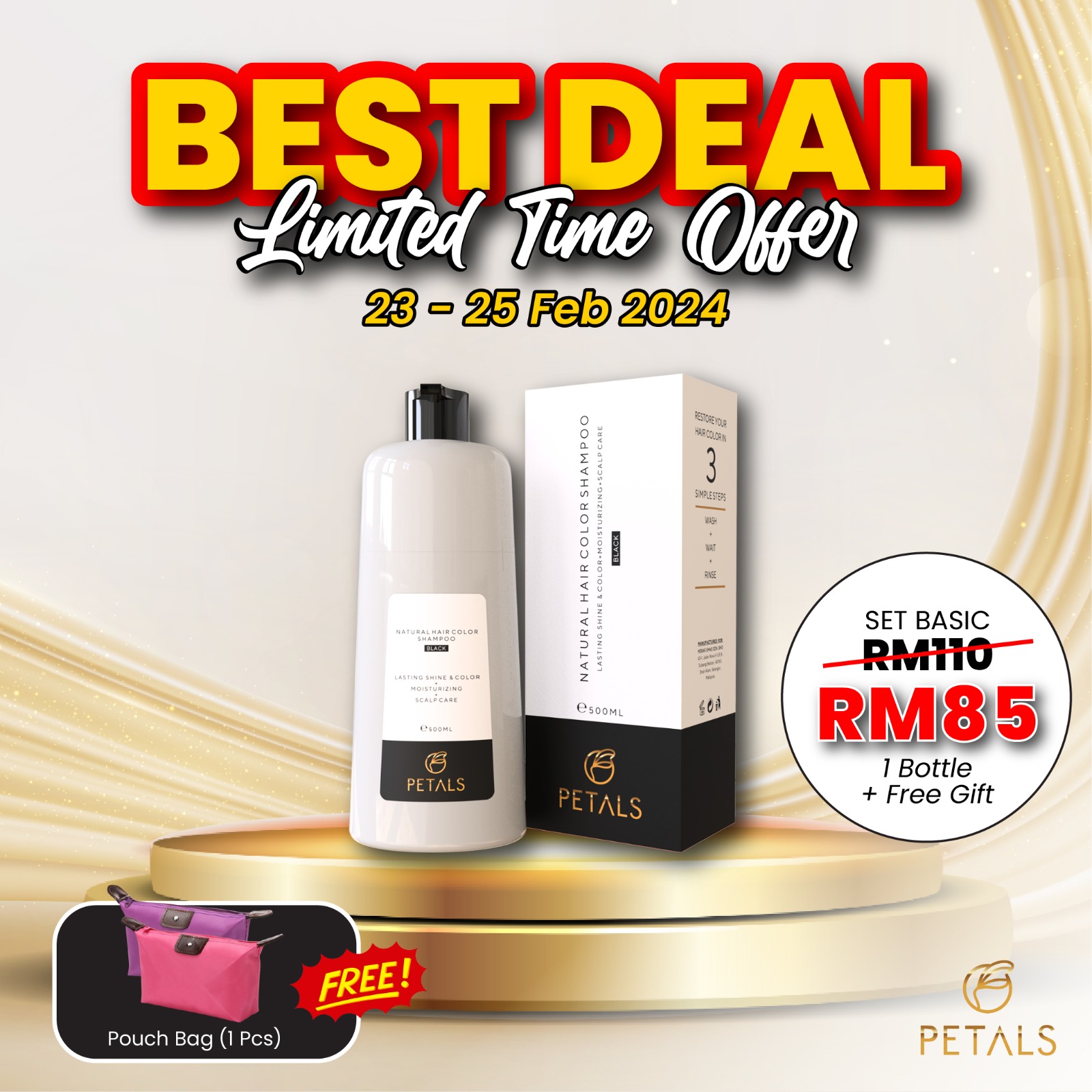 (BEST DEAL PROMO) Set Basic – Black 1 botol – Petals Malaysia